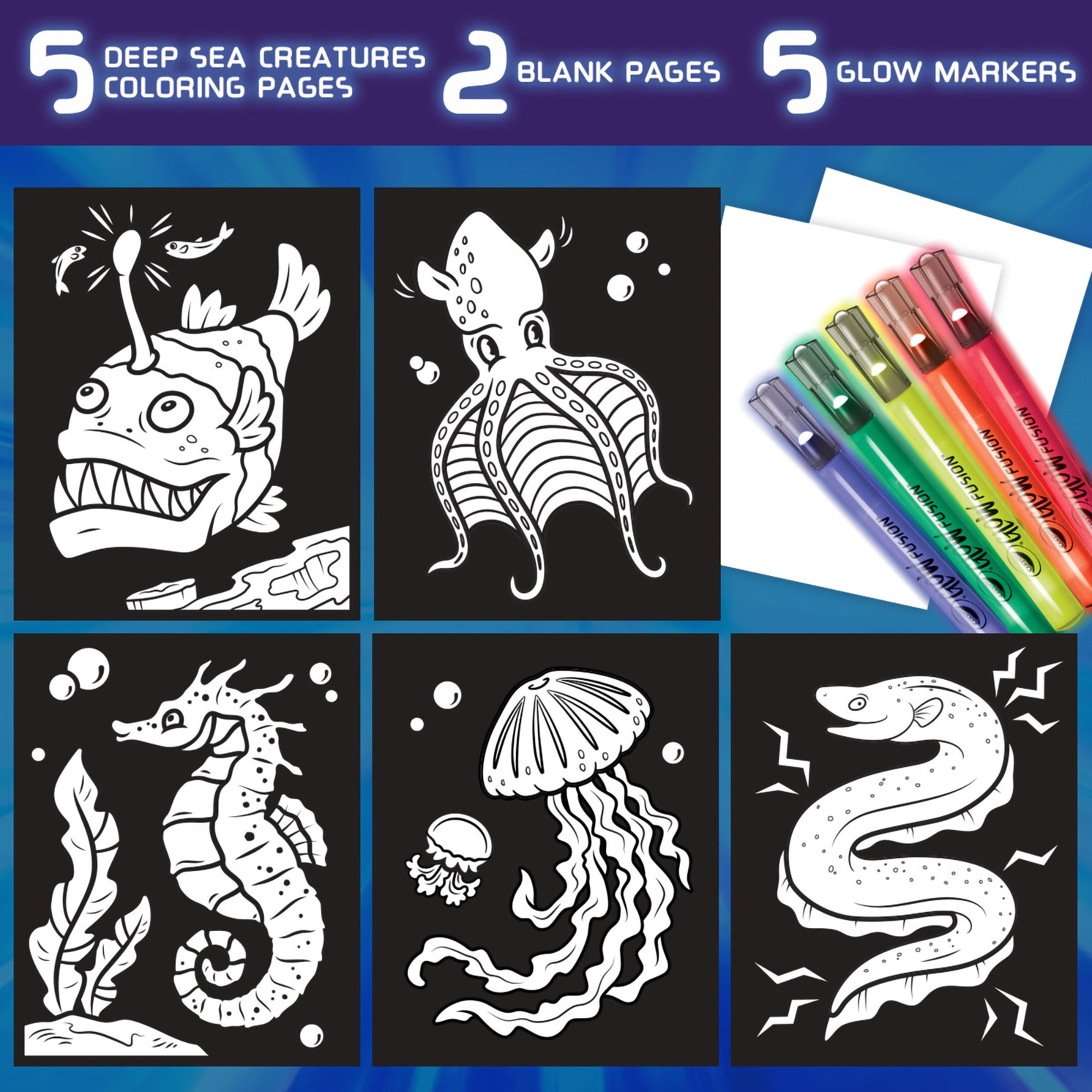Supermart.com. Crayola Glow Fusion Marker Coloring Set-Deep Sea Creatures