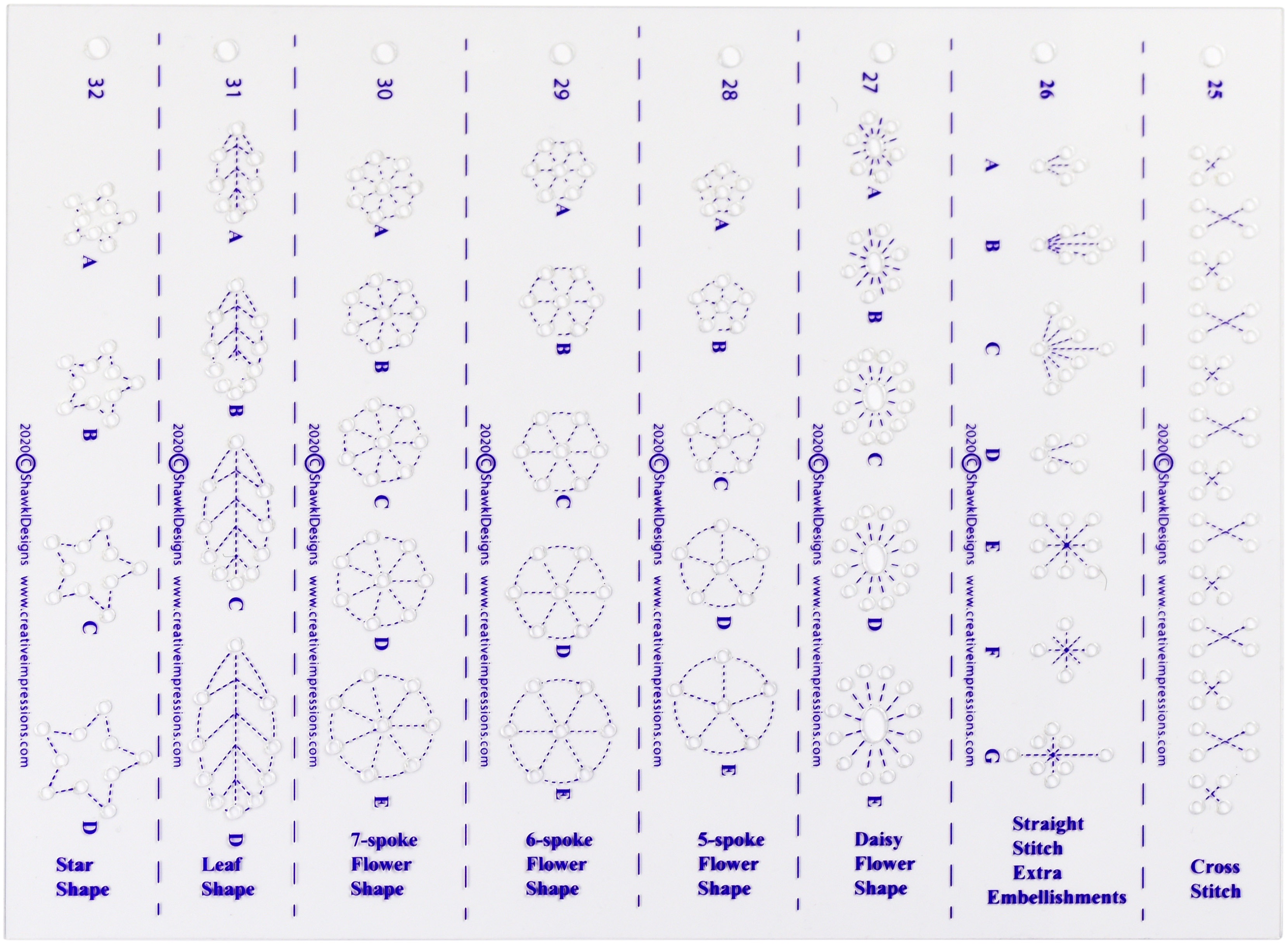Supermart.com. Creative Impressions Embroidery Stitch Template Set 4/Pkg