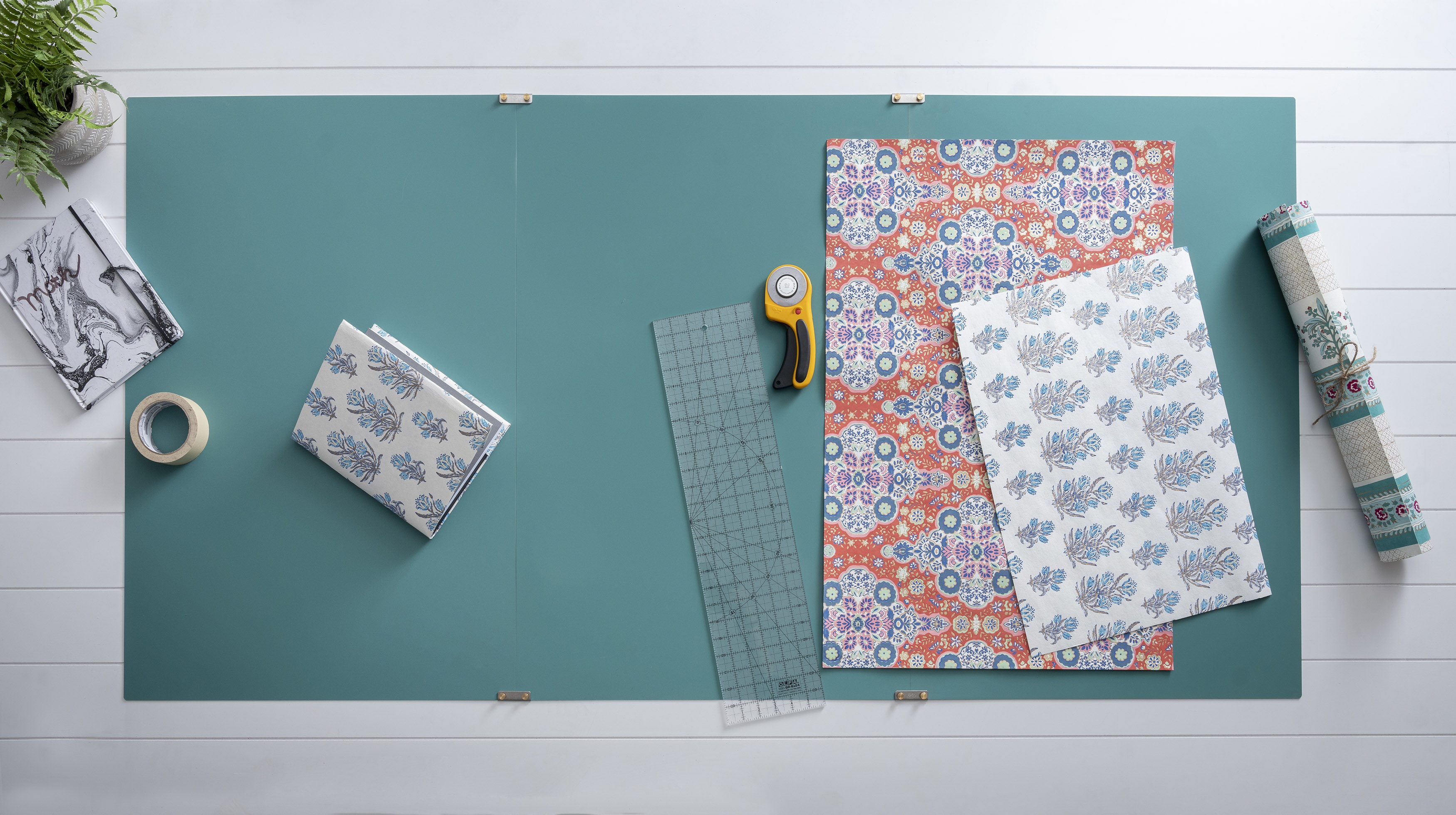 Supermart.com. OLFA Gridded Cutting Mat Set 35"X70" Clipped