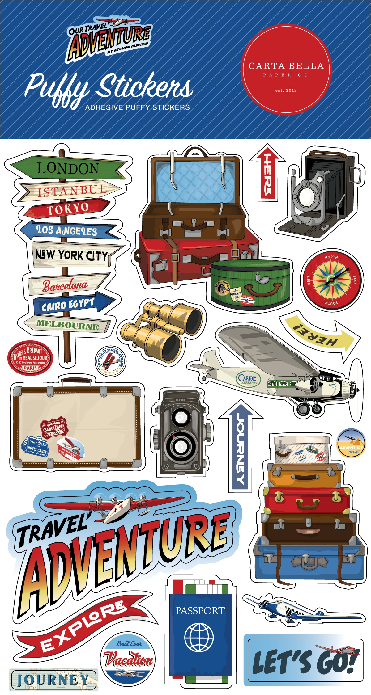Supermart.com. Our Travel Adventure Puffy Stickers-