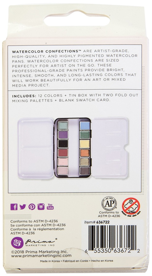Supermart.com. Prima Watercolor Confections Watercolor Pans 12/Pkg ...