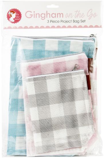 Supermart.com. It's Sew Emma Gingham Mesh Project Bag Set 3/Pkg Small ...