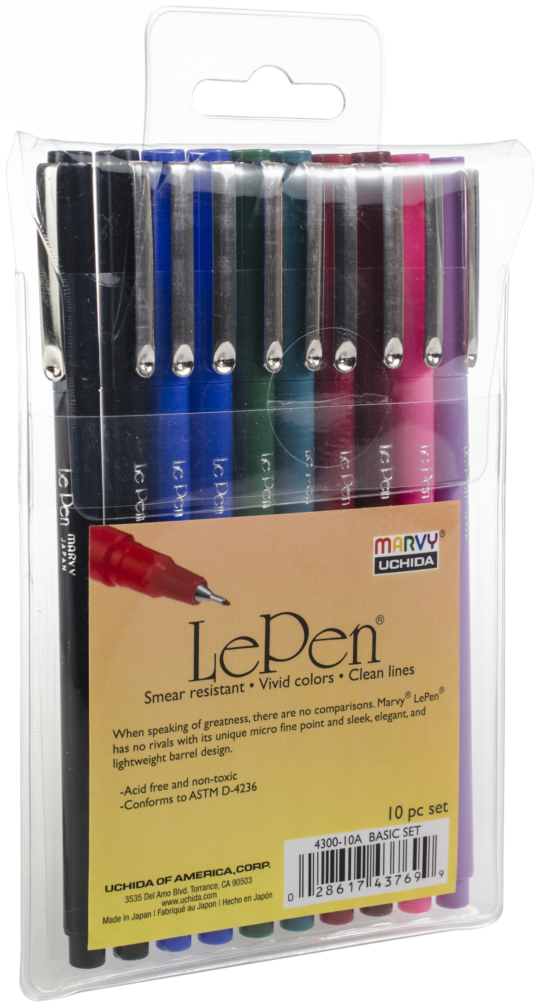Supermart.com. Le Pens .03mm Point 10/Pkg Assorted Colors