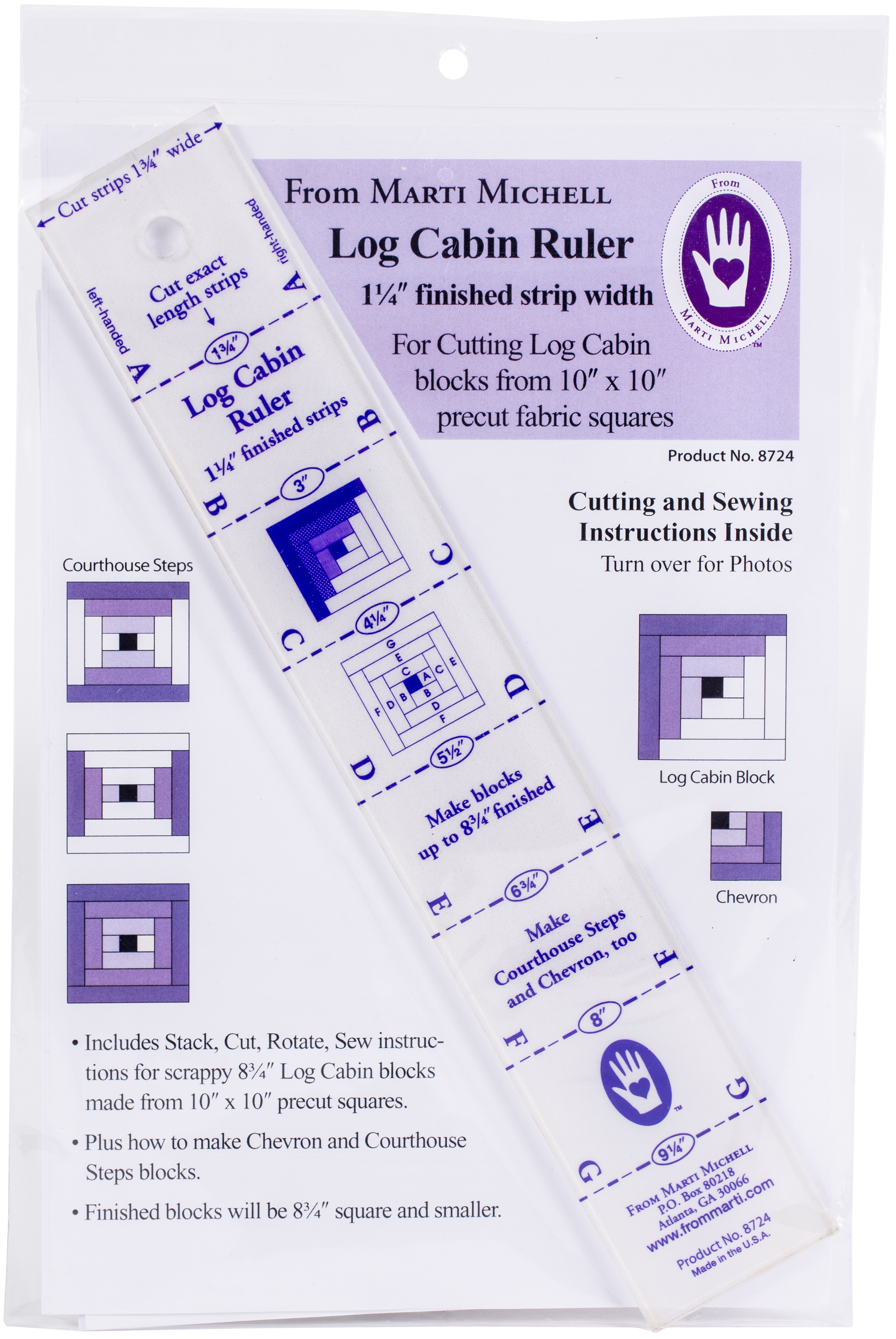 Supermart.com. Marti Michell Log Cabin Ruler 10"X10" Square