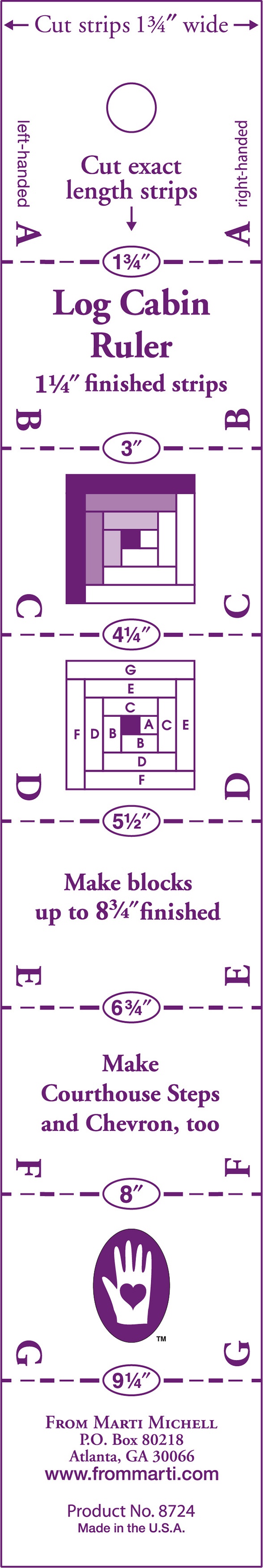 Supermart.com. Marti Michell Log Cabin Ruler 10"X10" Square
