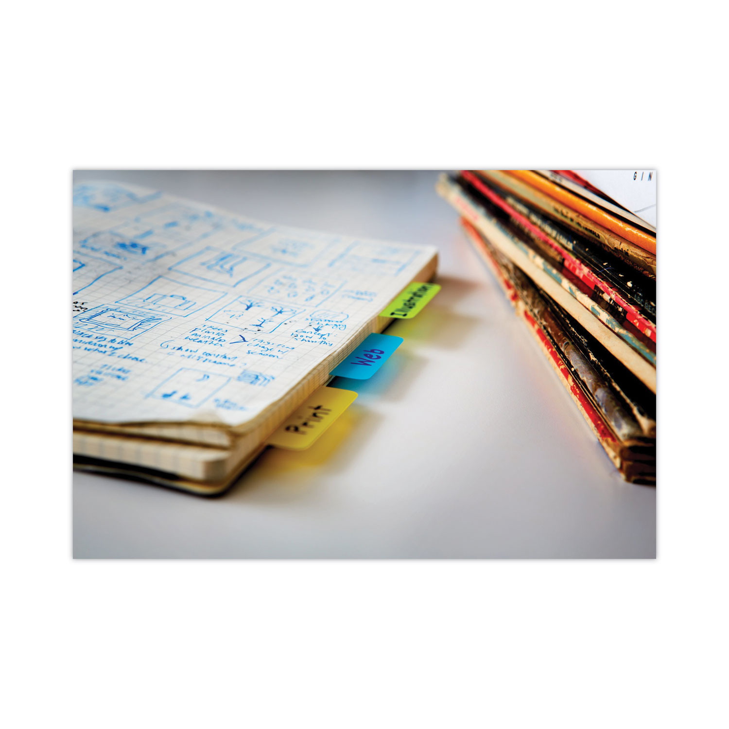 Supermart.com. Post-it® Tabs Angled Tabs, 2 x 1 1/2, Solid, Aqua/Lime ...