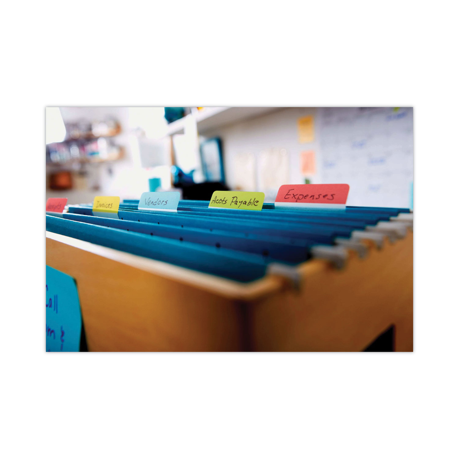 Supermart.com. Post-it® Tabs Angled Tabs, 2 x 1 1/2, Solid, Aqua/Lime ...