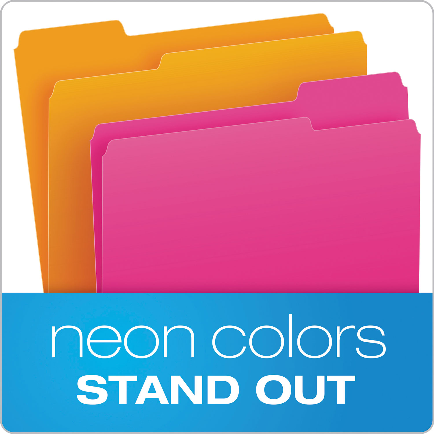 Supermart.com. Pendaflex® Glow File Folders, 1/3 Cut Top Tab, Letter ...