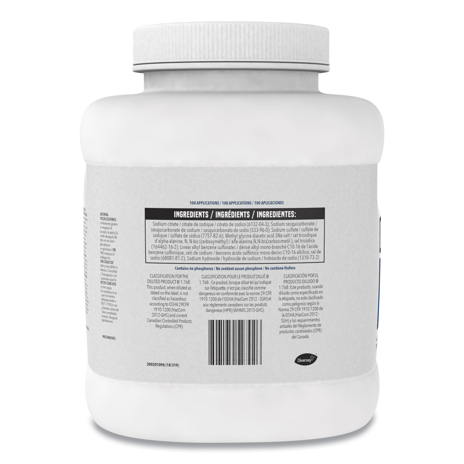 Diversey™ Beer Clean Glass Cleaner Unscented Powder 4 Lb Container